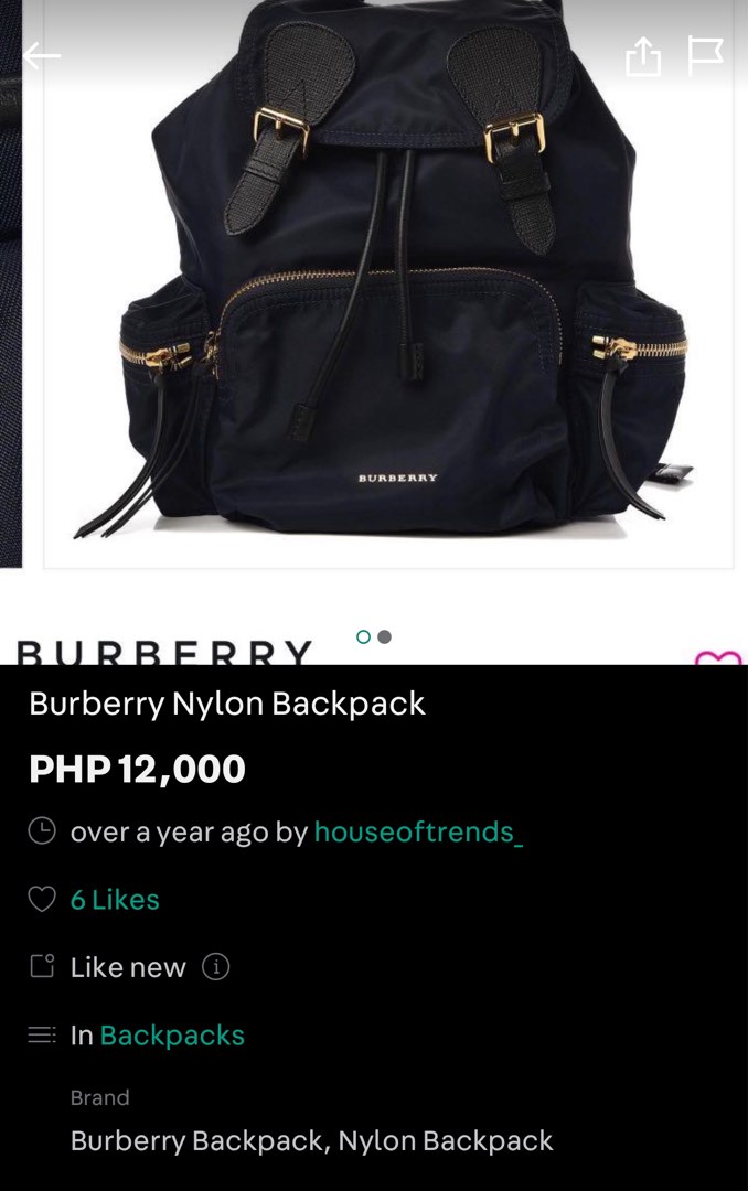 Authentic Burberry racksack backpack, Luxury, Bags & Wallets on Carousell