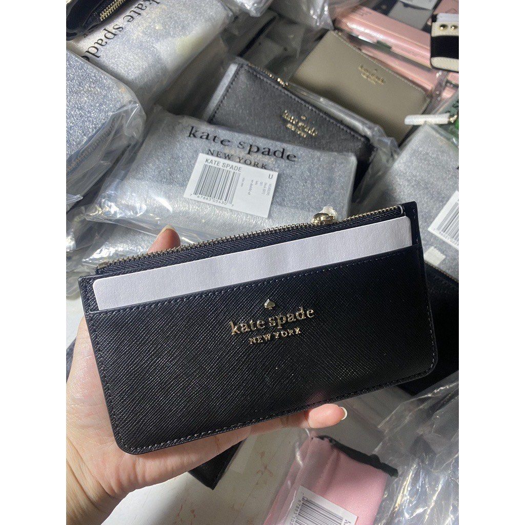 AUTHENTIC KateSpade KS Staci Large Slim Card Holder Wallet in BLACK ...