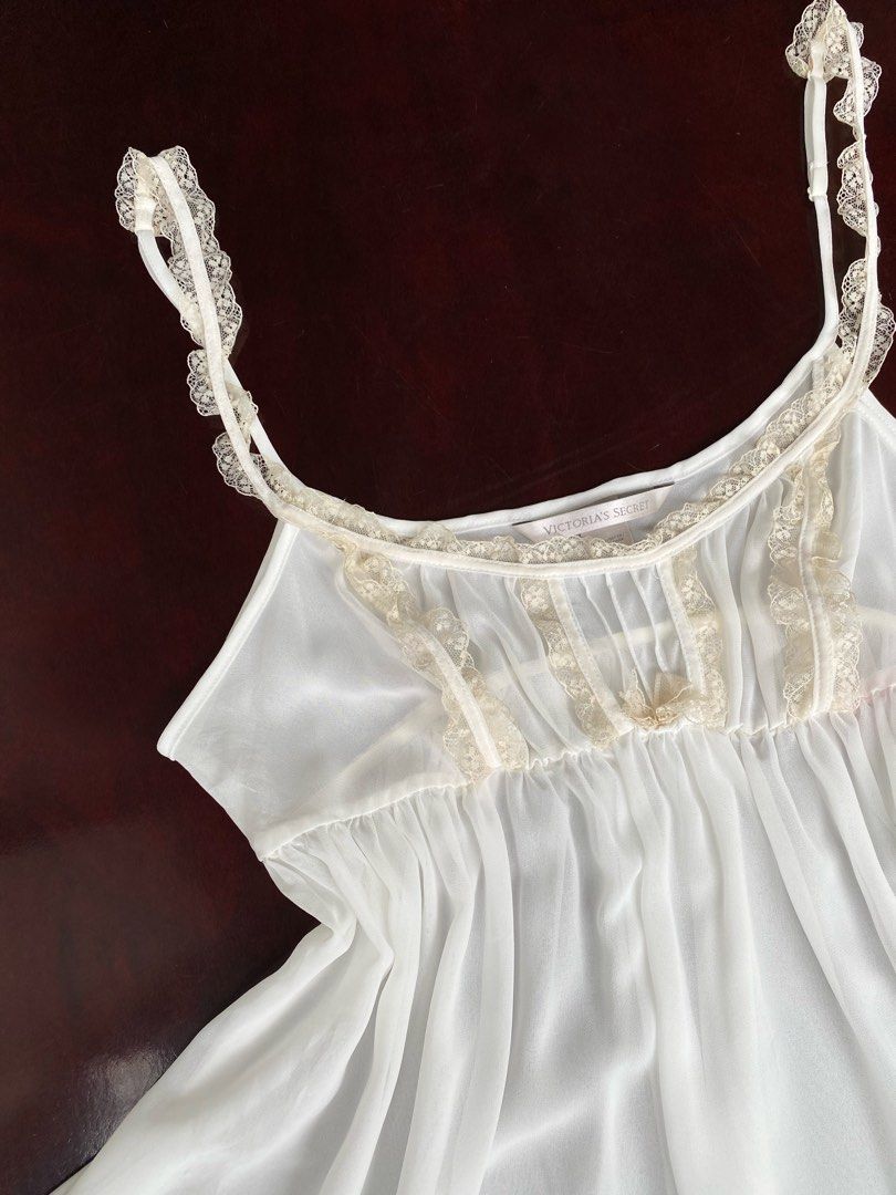 Authentic Victoria’s Secret VS Lingerie string lace flowy top nightie ...