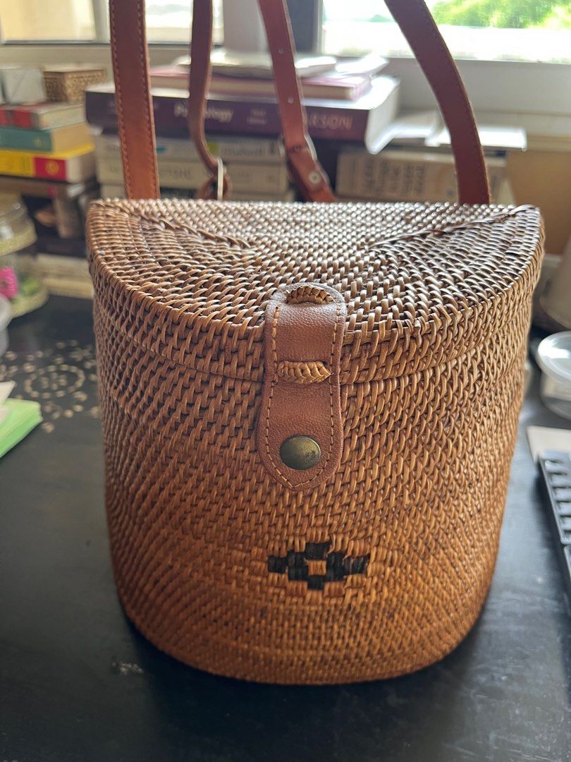 Bali Rattan backpack, Women's Fashion, Bags & Wallets, Backpacks on ...