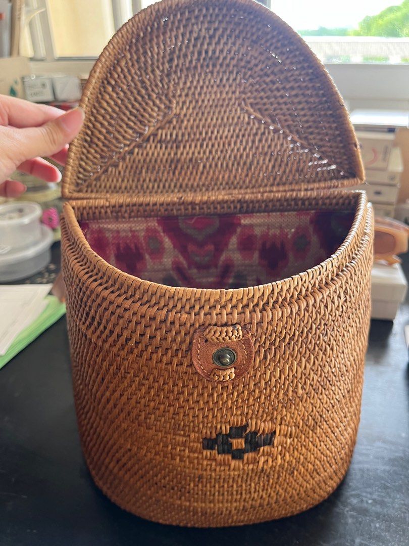 Bali Rattan backpack, Women's Fashion, Bags & Wallets, Backpacks on ...