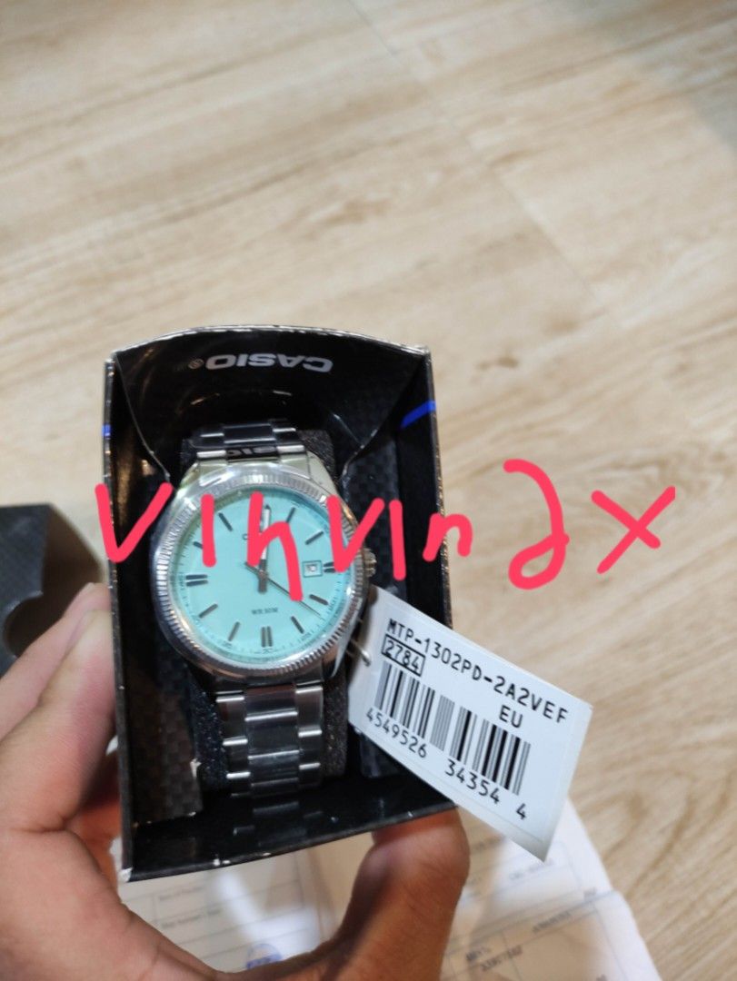 Casio "Tiffany Blue Dial" MTP-1302PD-2A2VEF, Luxury, Watches on Carousell