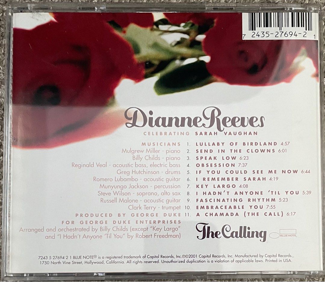 CD: jazz, female vocals - Diana Reeves Celebrating Sarah Vaughan US ...