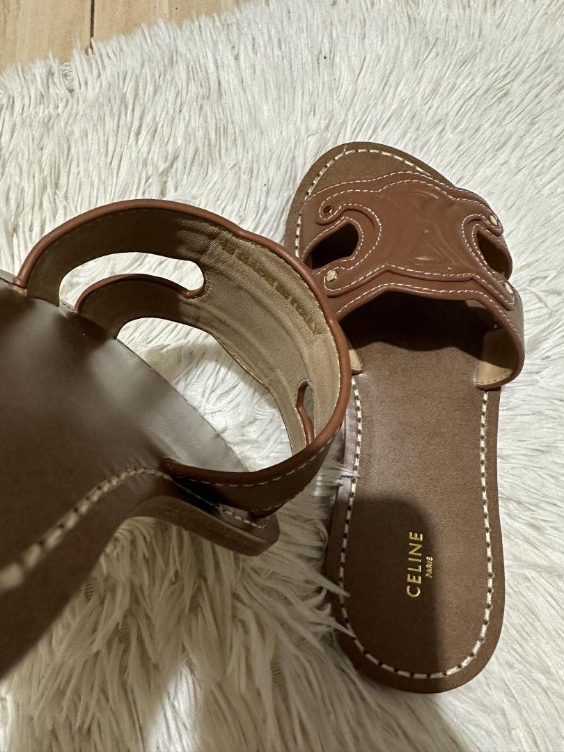 CELINE slides, Women's Fashion, Footwear, Flats & Sandals on Carousell