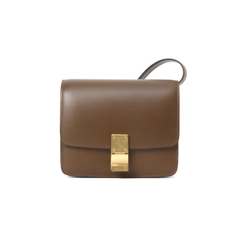 CELINE Teen Box Shoulder Bag in Camel, Barang Mewah, Tas & Dompet di Carousell