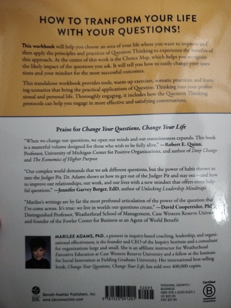 Change Your Questions Change Your Life Workbook, Hobbies & Toys, Books ...