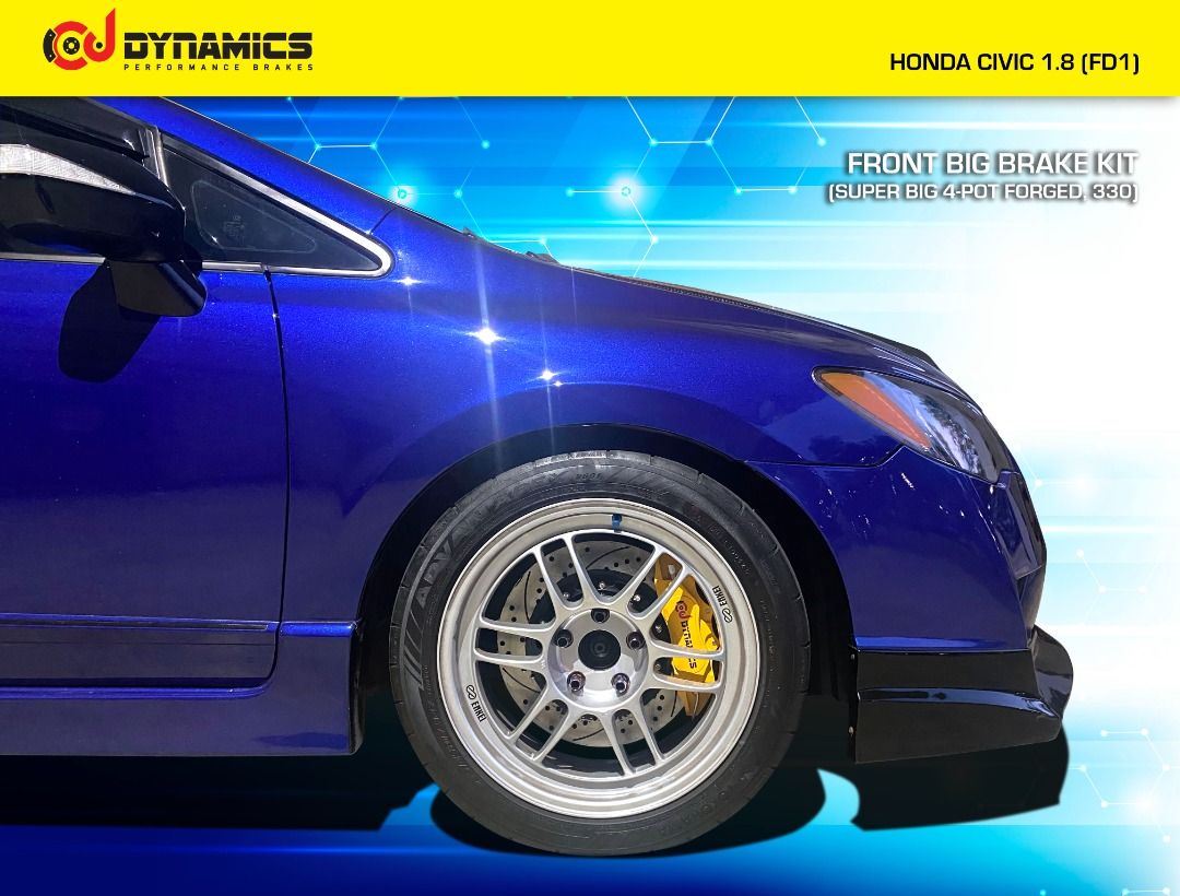 CJ DYNAMICS FRONT BIG BRAKE KIT (SUPER BIG 4-POT FORGED, 330) ON HONDA ...