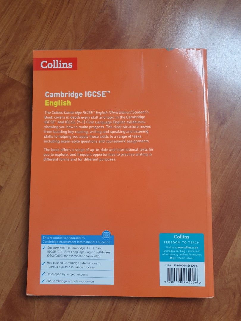 Collins Cambridge IGCSE English Student's book, Hobbies & Toys, Books & Magazines, Textbooks on ...