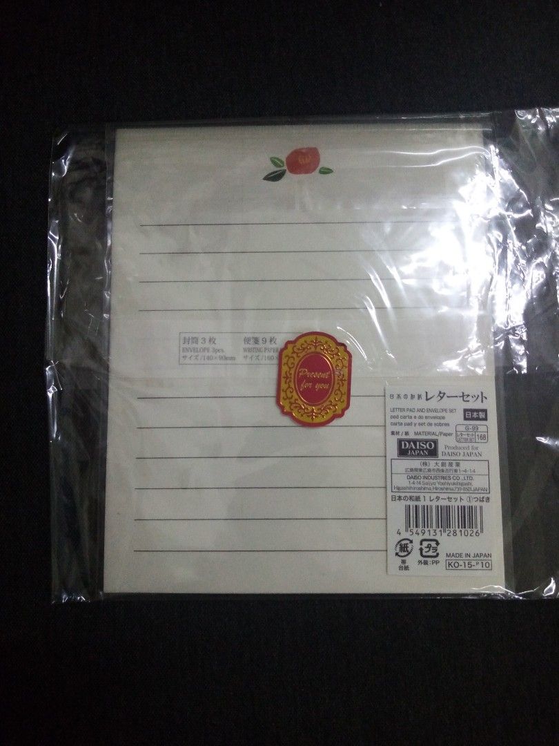 Daiso japan letter pad and envelope set, Hobbies & Toys, Stationery ...