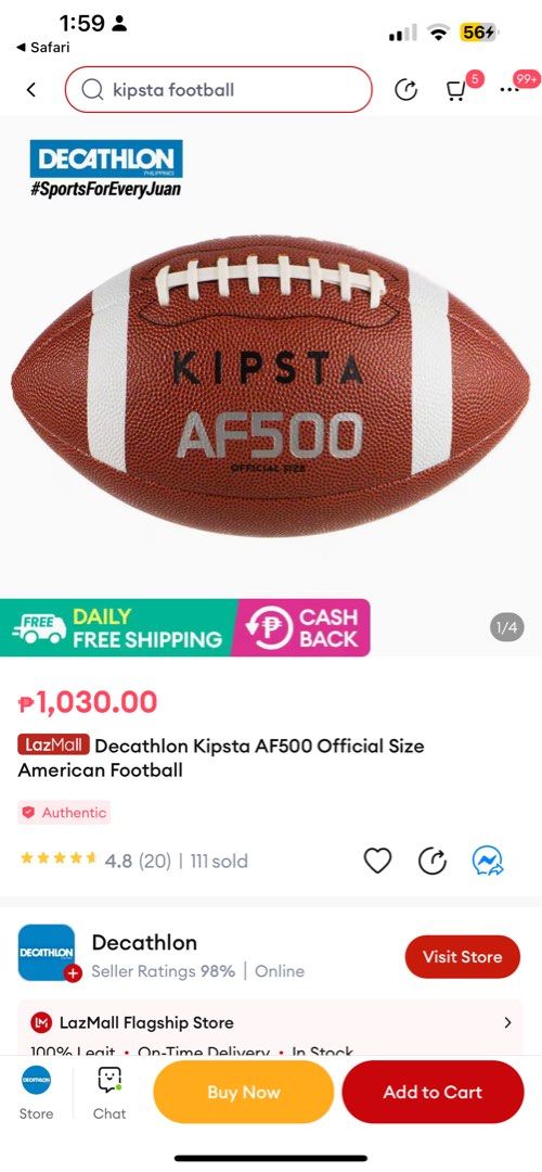 Decathlon Kipsta American Football Official Size AF500, Sports ...