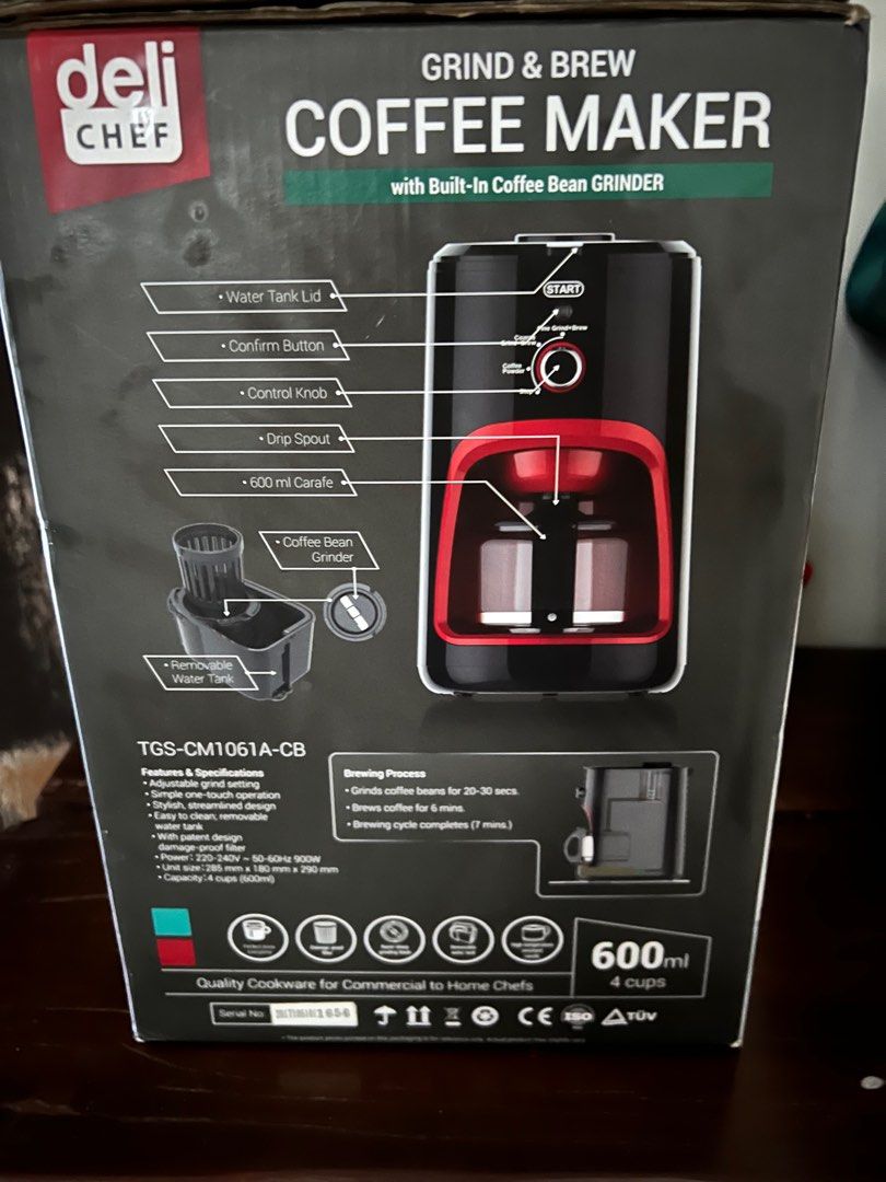 Deli Coffee Maker with Grinder, TV & Home Appliances, Kitchen ...