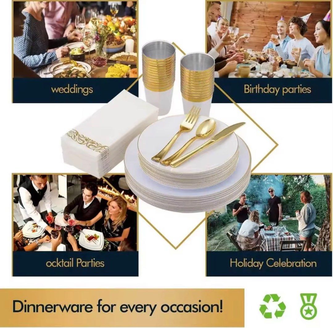 DISPOSABLE PLATES & CUTLERIES SETS, Furniture & Home Living ...