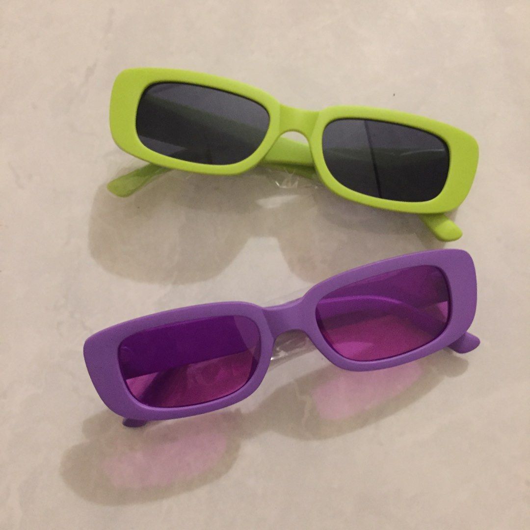 Doff premium rectangle green rectangular sunglasses fluorescent neon ...