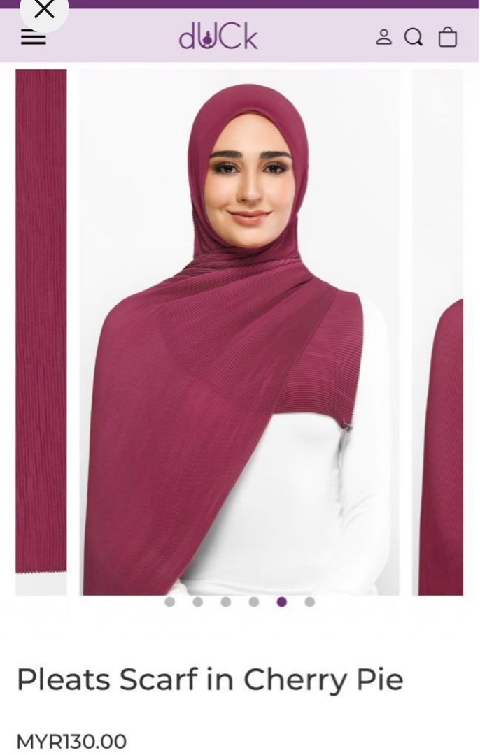 DUCK pleated in cherry pie DUCKSCARVES, Women's Fashion, Muslimah ...
