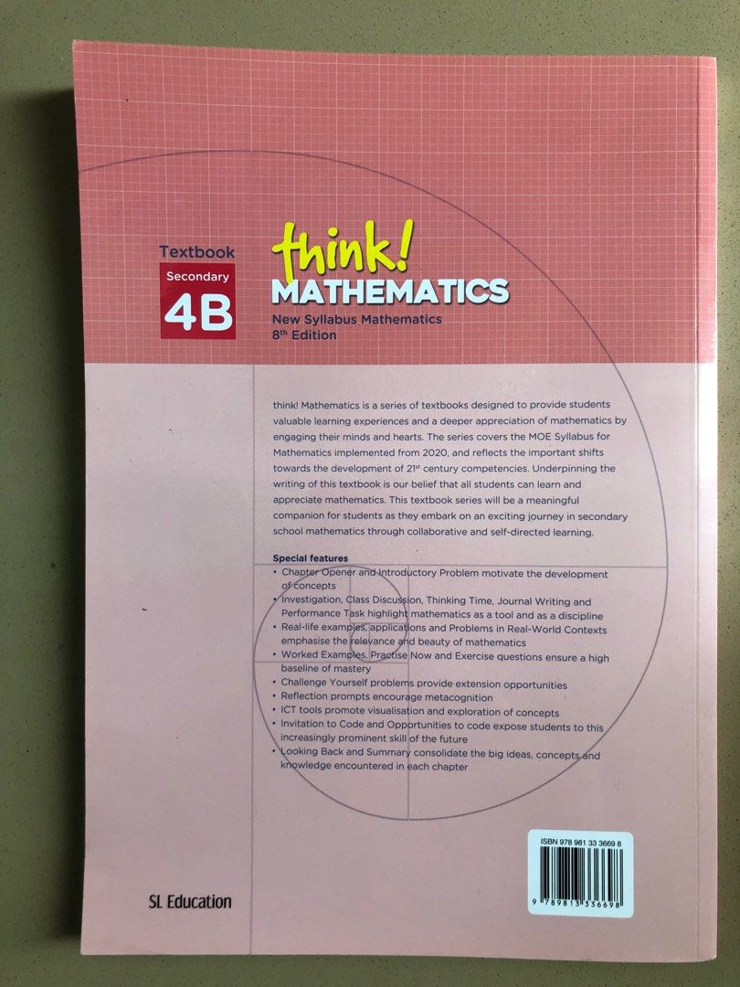 Emath 4B textbook (ShingLee think!Mathematics), Hobbies & Toys, Books ...