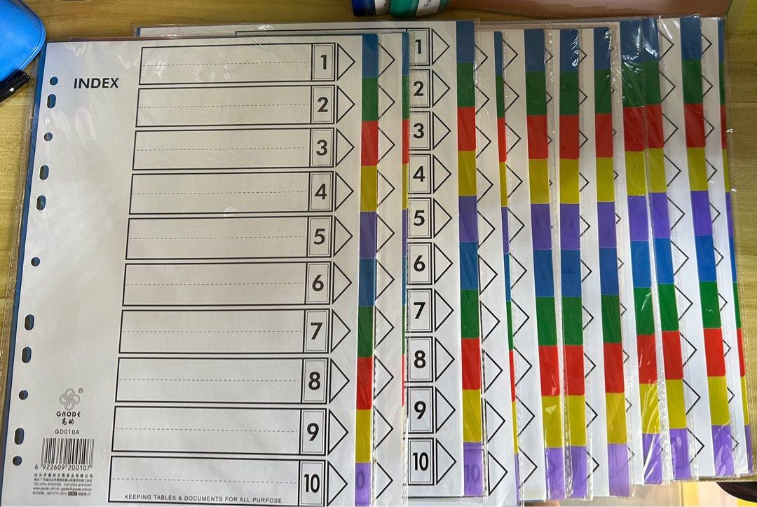Index Management File A4 with 5 Index Divider and Additional 10pcs ...