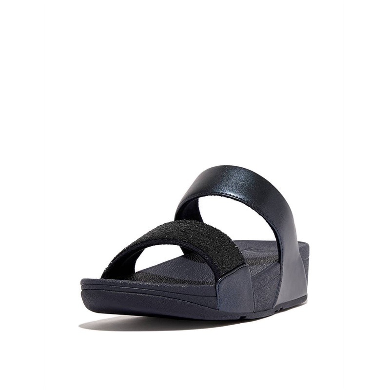 Fitflop Lulu Opul Slides GB6-399 Midnight- Navy, Women's Fashion, Footwear, Flats & Sandals on ...