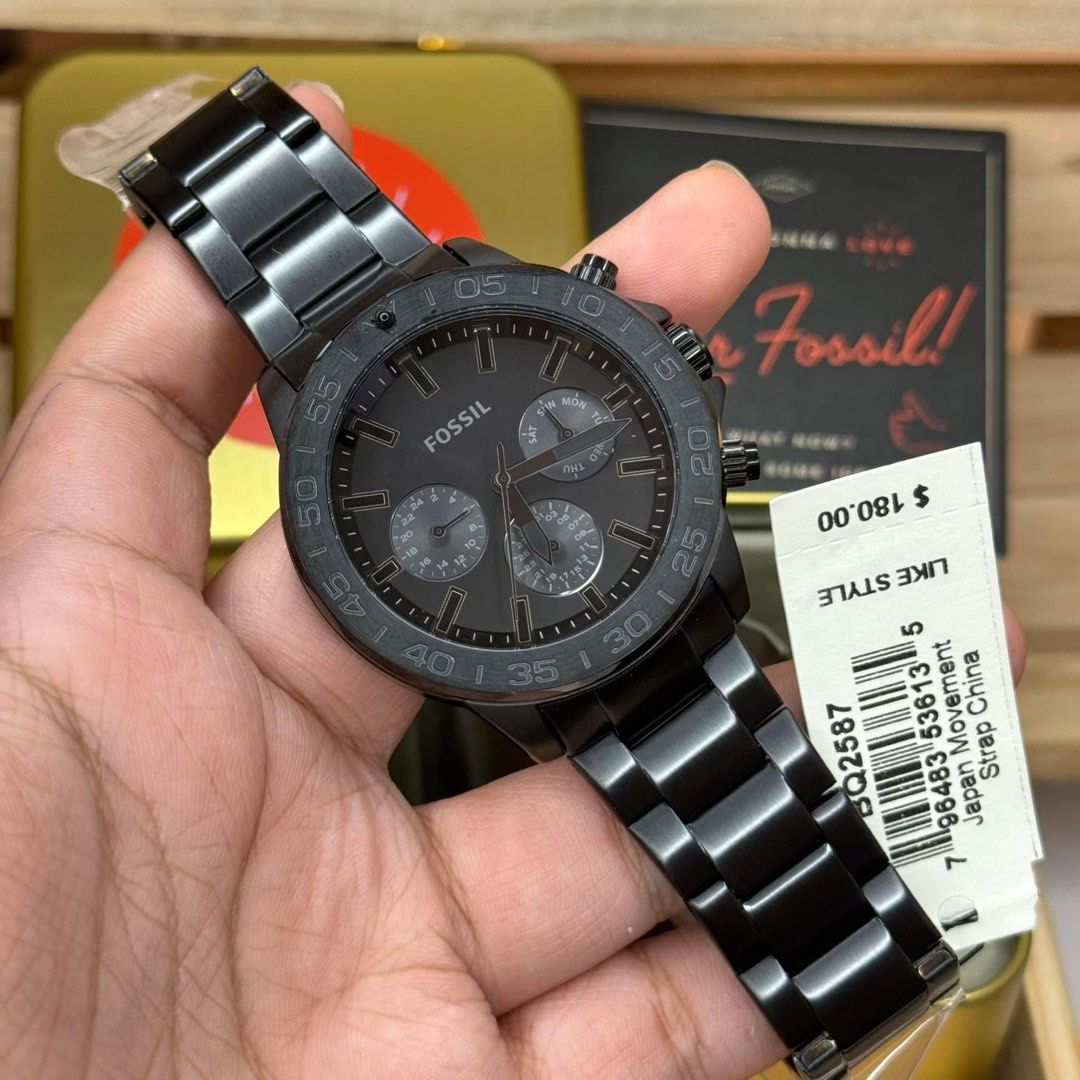 Fossil black watch metal, Men's Fashion, Watches & Accessories, Watches ...