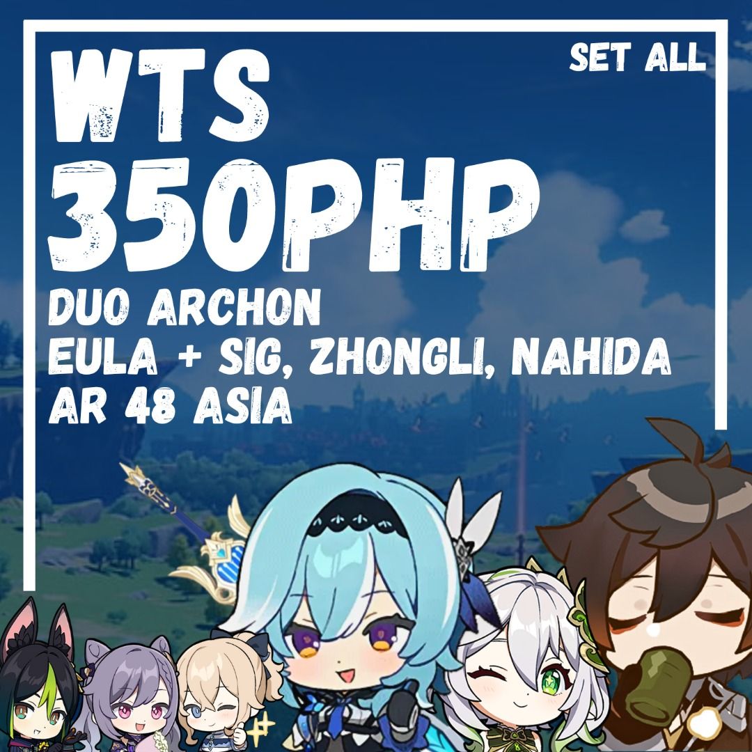 Genshin impact - Eula with sig, Zhongli, Nahida - AR 48, Video Gaming ...