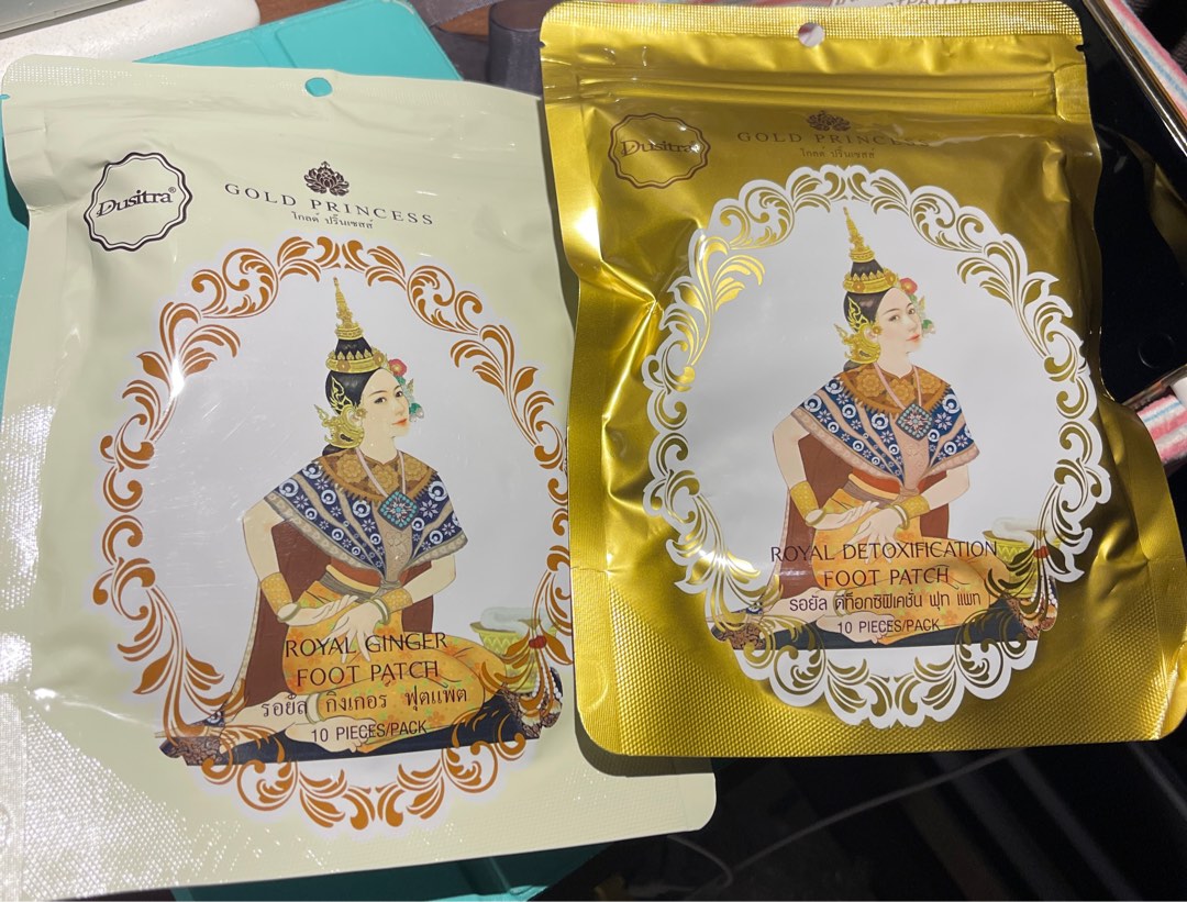 Gold Princess Royal foot patch ginger detox, Beauty & Personal Care ...