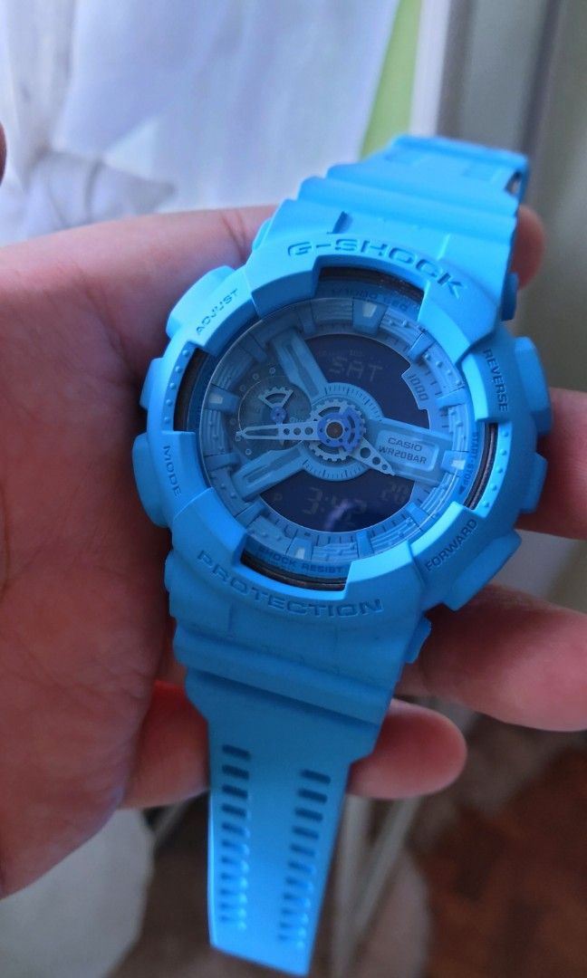 Gshock GA110 hyper Blue smurf matt custom original SnB. No issues, Unit ...