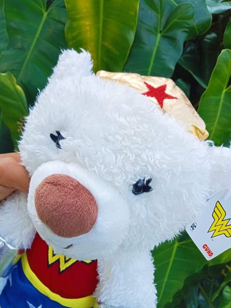 GUND DC COMIC WONDER WOMAN TEDDY BEAR WHITE WITH HARD TAG, Hobbies ...