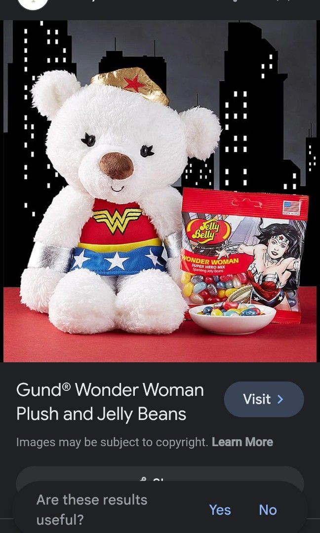 GUND DC COMIC WONDER WOMAN TEDDY BEAR WHITE WITH HARD TAG, Hobbies ...