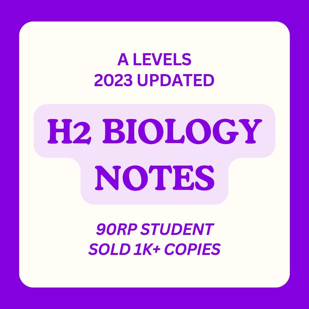 H2 Biology Notes (JC A Levels Bio Science Sci Practical RJC, NYJC, RI ...