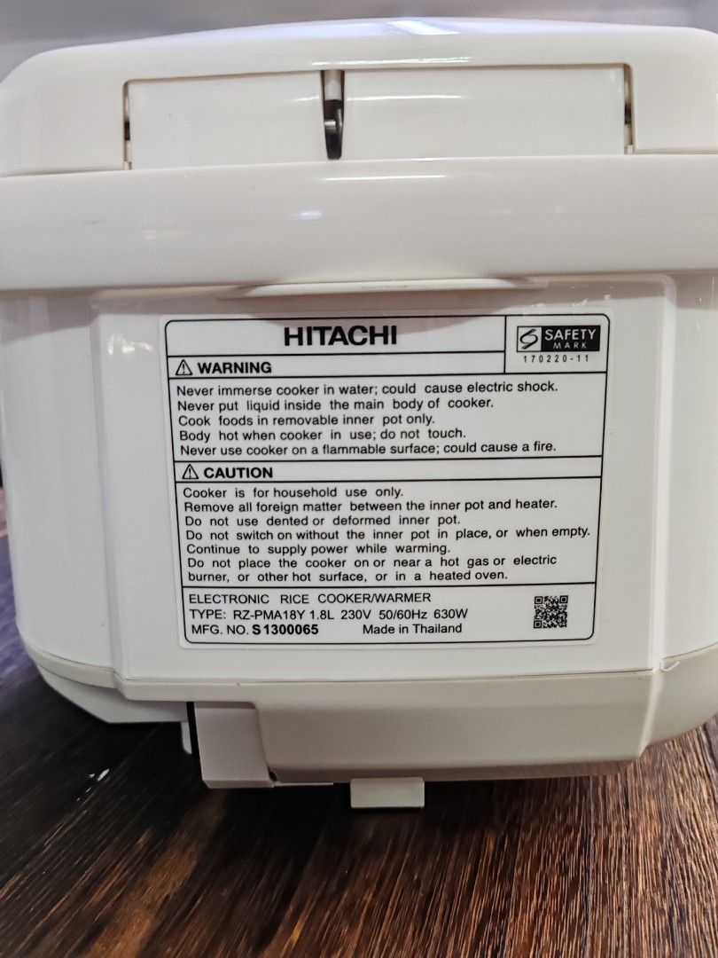 Hitachi Rice Cooker, TV & Home Appliances, Kitchen Appliances, Cookers ...