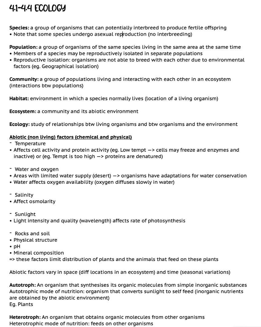 IB BIOLOGY TOPICAL NOTES (TOPIC 4: ECOLOGY), Hobbies & Toys, Books ...