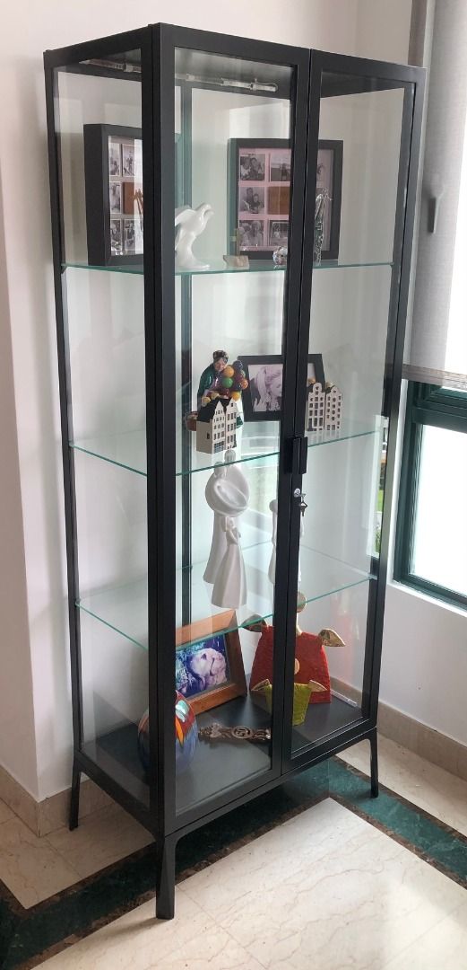 IKEA Glass Display Cabinet, Furniture & Home Living, Furniture, Shelves ...