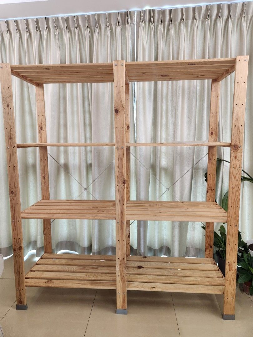 IKEA Wooden Shelf/Rack (Hejne/Double), Furniture & Home Living ...