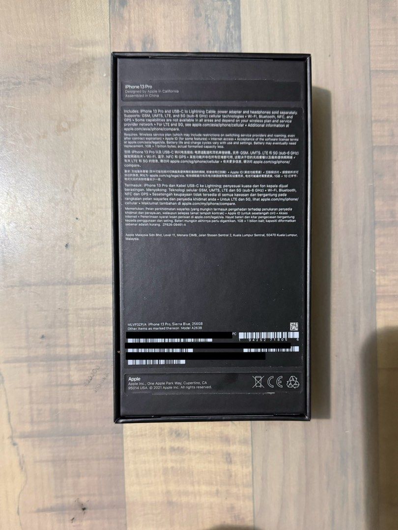 iPhone 13 Pro blue 128GB BOX with full assessories ONLY, Mobile Phones ...