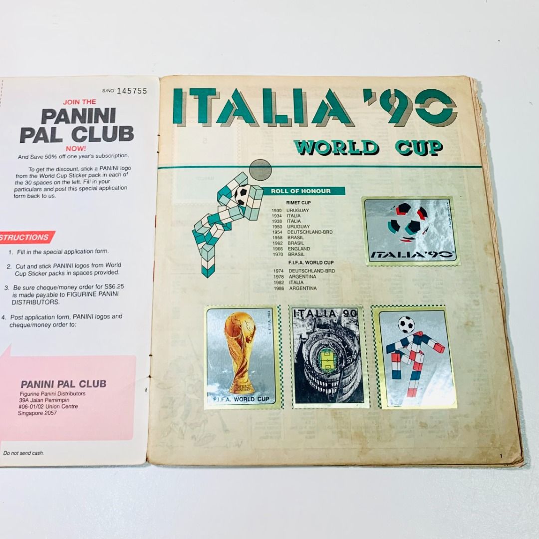 Italia 90 World Cup Official Panini Sticker Album (1990) (Book 1 ...