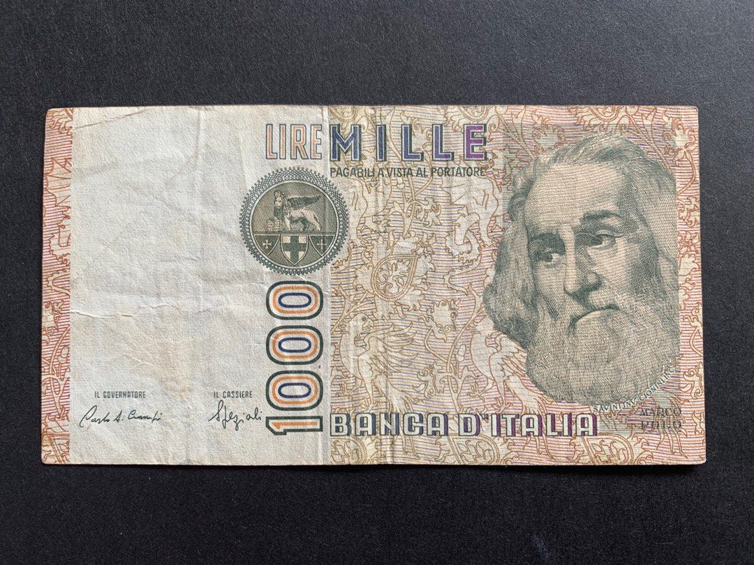 Italy 1000 Lire 1982 Banknote, Hobbies & Toys, Collectibles ...