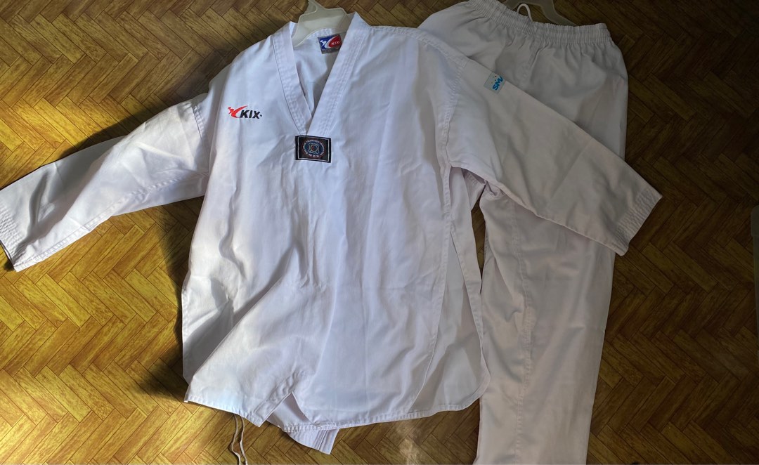 KIX TAEKWONDO UNIFORM 170 CM W/ WHITE AND YELLOW BELT, Women's Fashion ...
