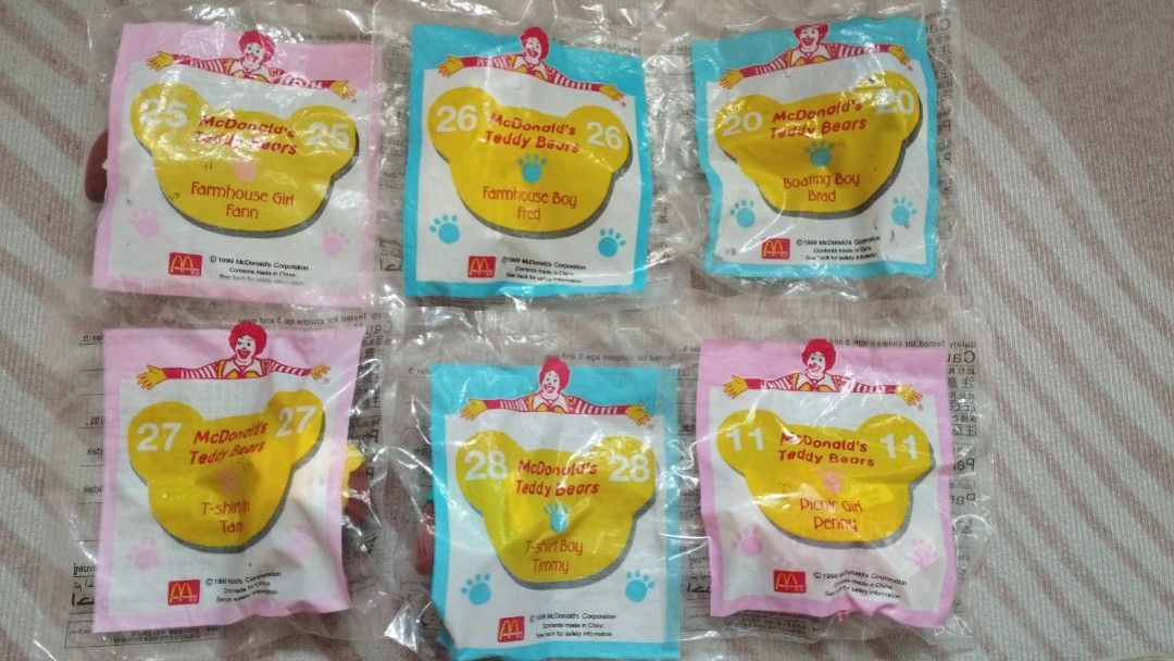 MacDonald 1999 teddy bears, Hobbies & Toys, Toys & Games on Carousell