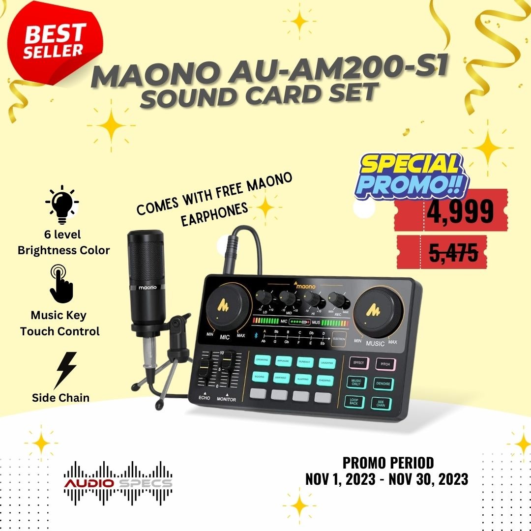 MAONO AU-AM200-SI Sound Card Set Portable All-in-one Podcast Production ...