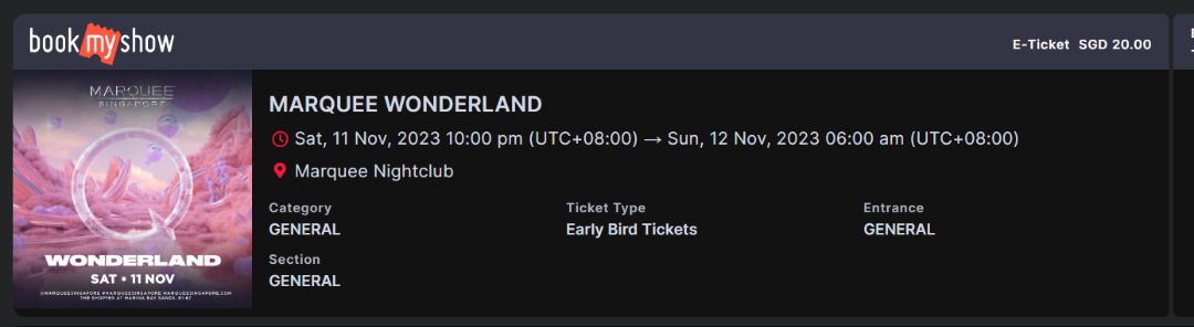 MARQUEE WONDERLAND TICKET NOVEMBER 11 2023, Tickets & Vouchers, Event ...