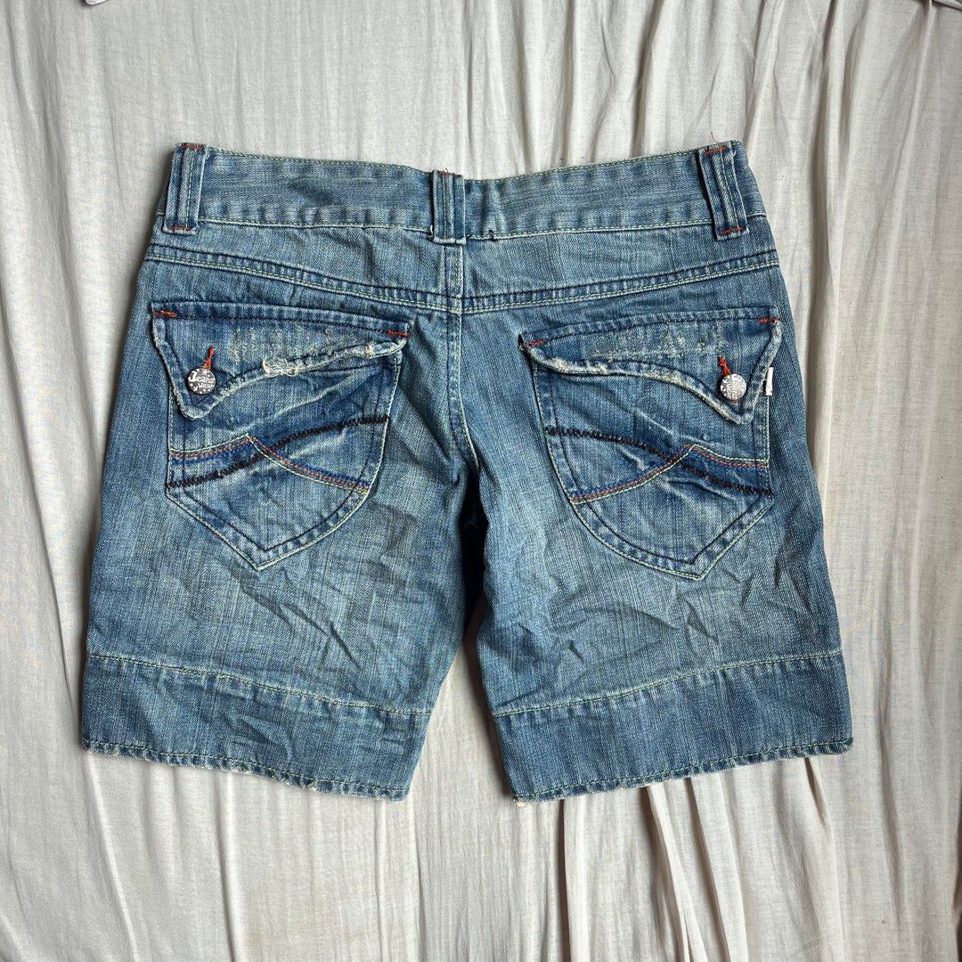 mid rise denim jorts, Women's Fashion, Bottoms, Shorts on Carousell