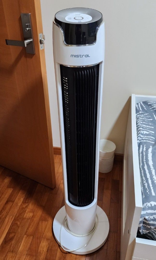 Mistral Tower fan with LCD display(got remote), Furniture & Home Living ...