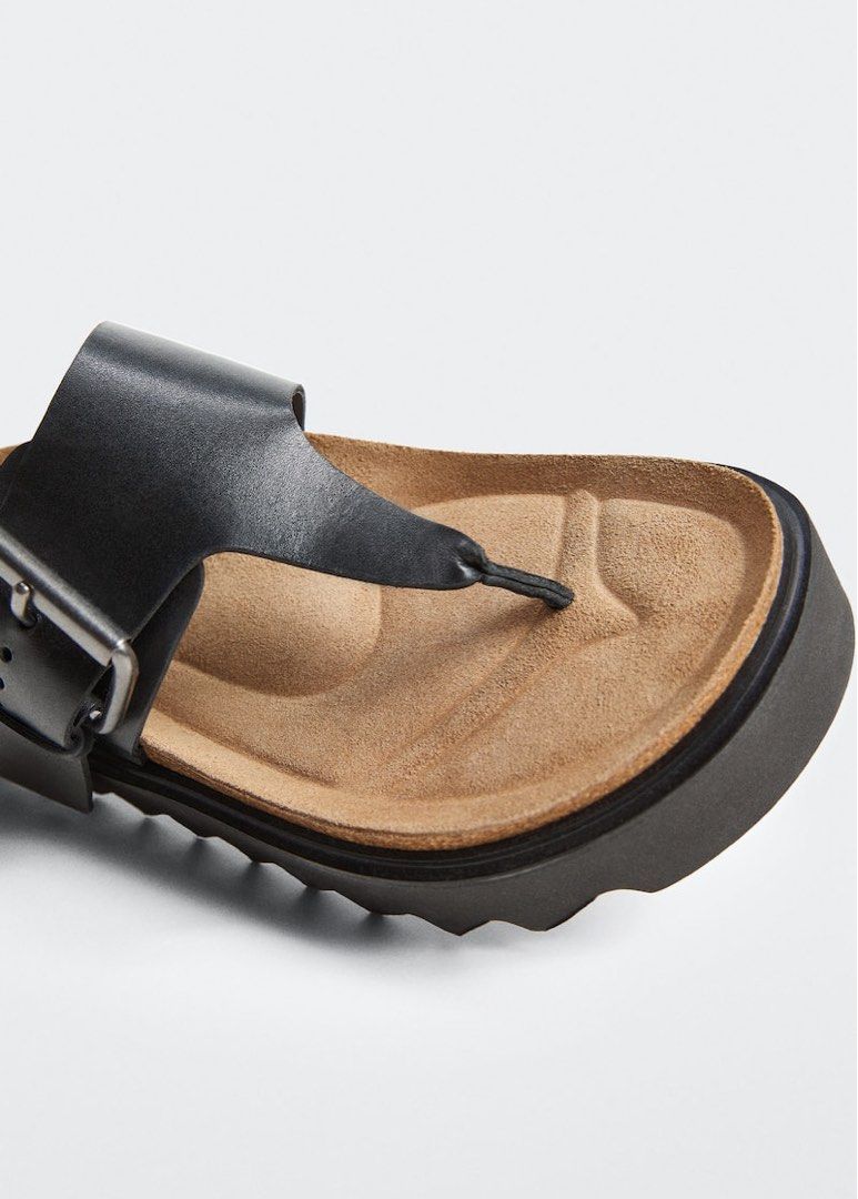 MNG Platform Leather Sandals, Women's Fashion, Footwear, Flats ...