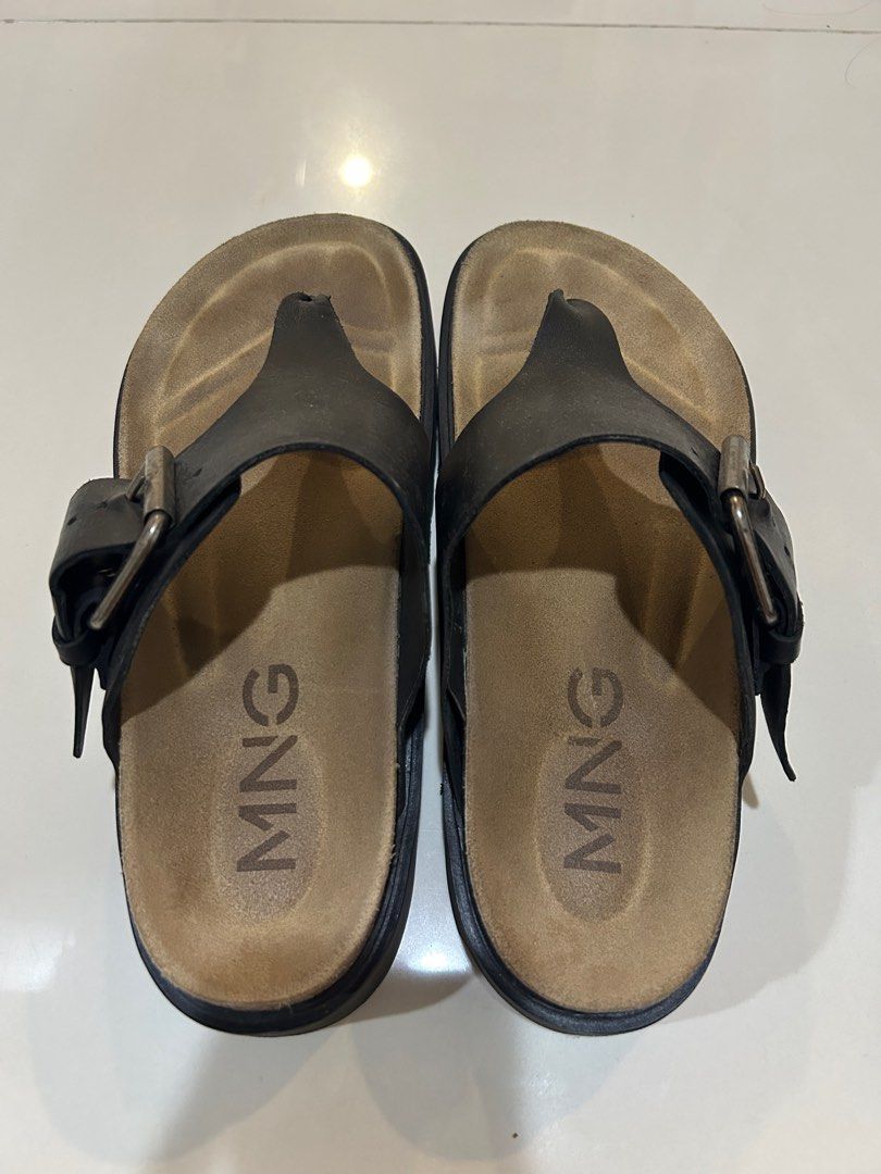 MNG Platform Leather Sandals, Women's Fashion, Footwear, Flats ...