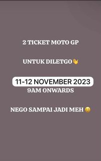 Moto GP 2023 Ticket, Tickets & Vouchers, Event Tickets on Carousell