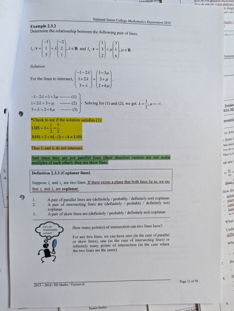 NJC A Level H2 Math Notes *FULL COLOUR HARDCOPY*, Hobbies & Toys, Books ...