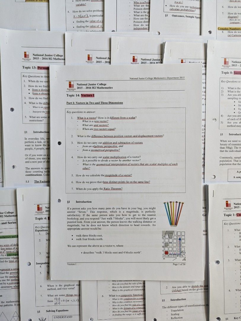 NJC A Level H2 Math Notes *FULL COLOUR HARDCOPY*, Hobbies & Toys, Books ...