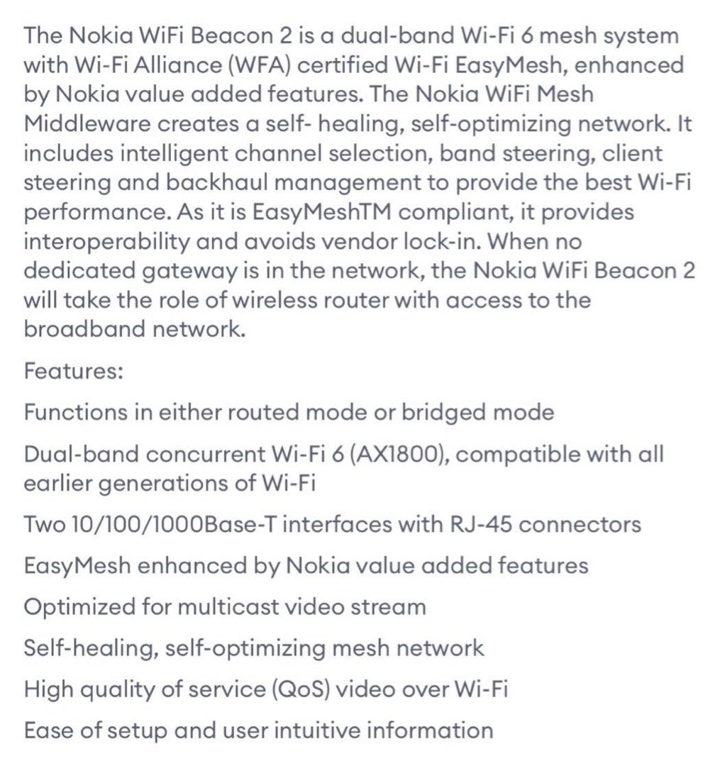 Nokia WiFi Beacon 2, Computers & Tech, Parts & Accessories, Networking ...
