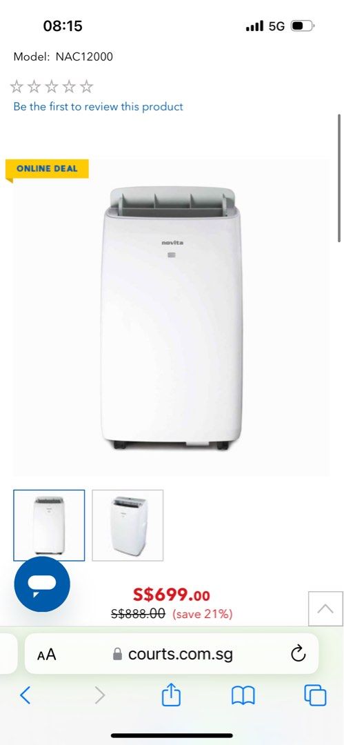 Novita Air Cool Plus 3-in-1 portable aircon, TV & Home Appliances, Air ...