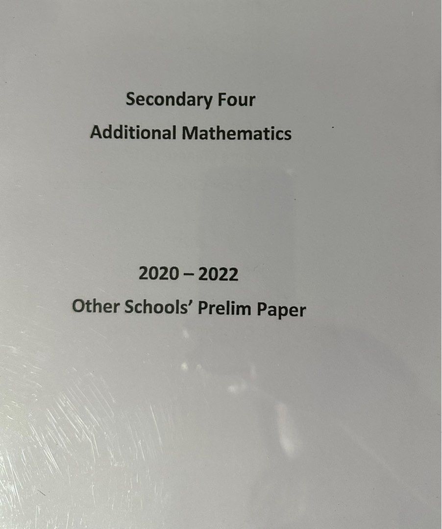 O Level A Math Prelim Papers, Hobbies & Toys, Books & Magazines ...