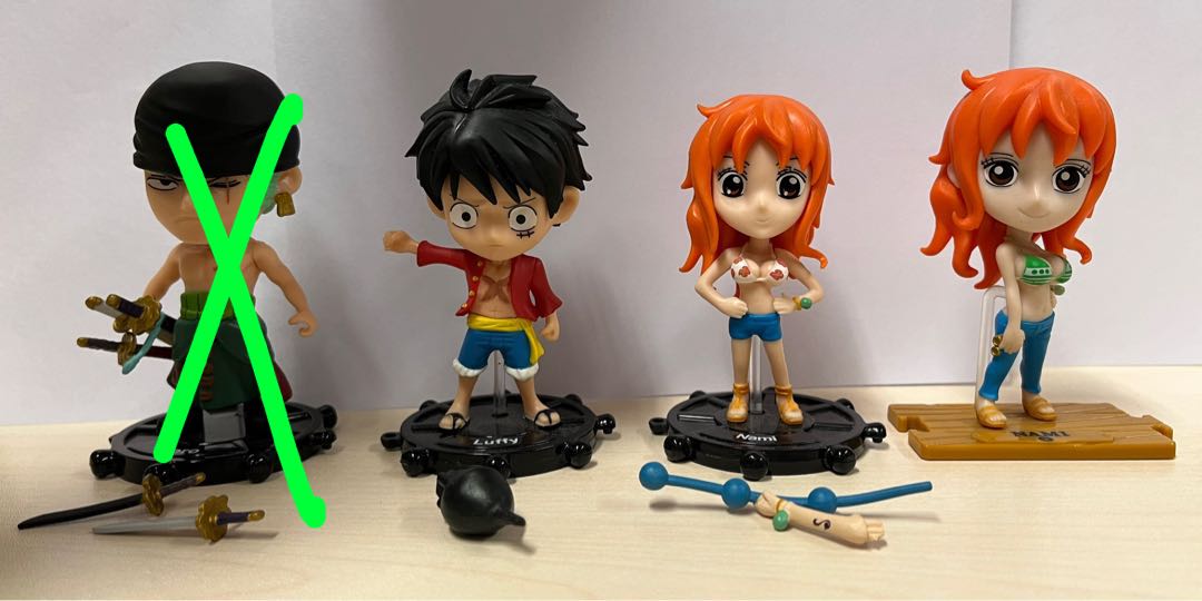 One Piece 海賊王 景品 Zoro 索隆 Luffy 路飛 Nami 娜美 15@1, 興趣及遊戲, 玩具 & 遊戲類 - Carousell
